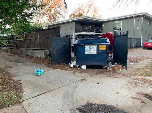 Neighbors fed up with overflowing dumpster behind apartment complex ...